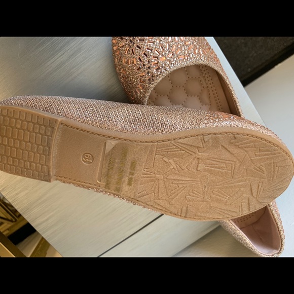 Shoes | Rose Gold Bling Flats | Poshmark